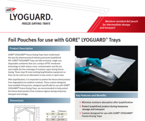 Plateaux de lyophilisation GORE® LYOGUARD® Freeze-Drying Trays | Gore