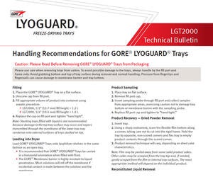Plateaux de lyophilisation GORE® LYOGUARD® Freeze-Drying Trays | Gore